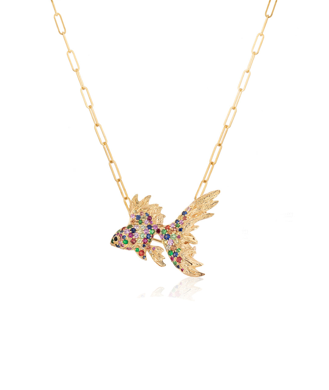 Fish Pendant-Brooch – Ark Collection | 18K Yellow Gold | Goshwara
