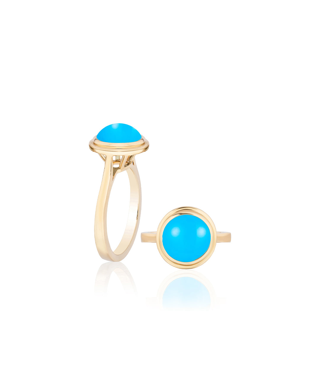 Round Cabochon Ring in 18K Yellow Gold | Limited Edition | Goshwara
